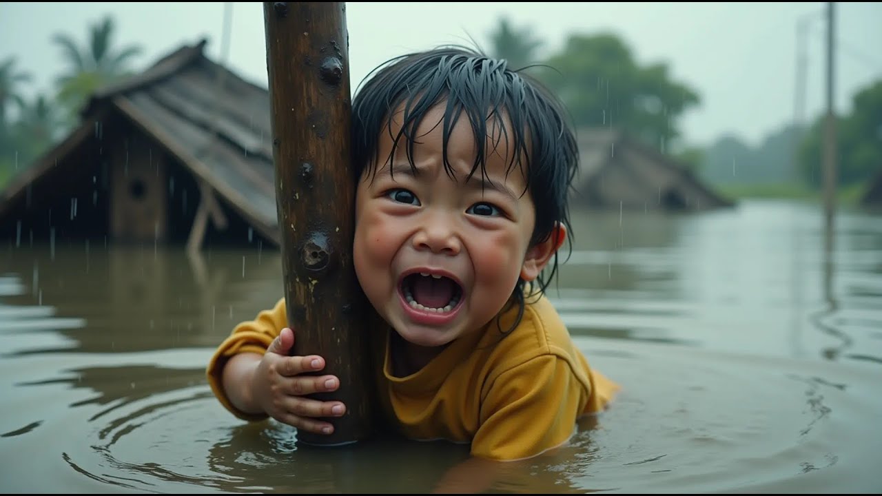 Child Trapped in the Flood 🌊🐶💛 Watch Until the End! - YouTube