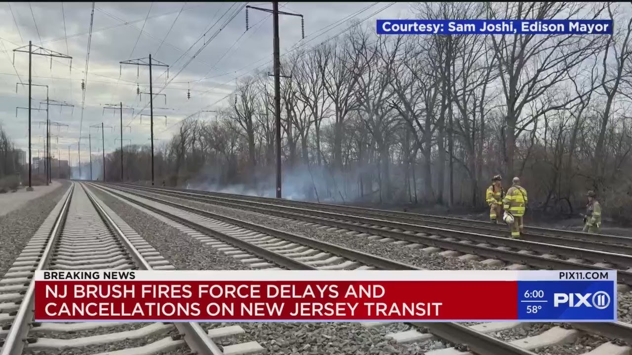 NJ Transit service changes due to brush fire - YouTube