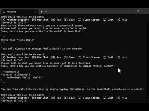 PowerShell Conversational GPT - YouTube