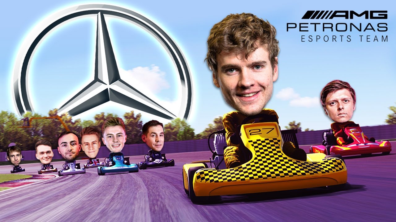 KARTS WITH THE ENTIRE MERCEDES AMG-PETRONAS ESPORTS TEAM - YouTube