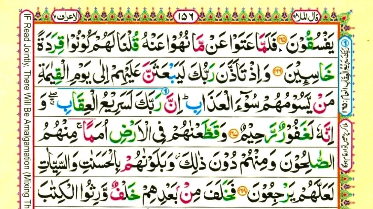 Learn Quran, Surah Al Araf Ayat 165 to 172 - YouTube