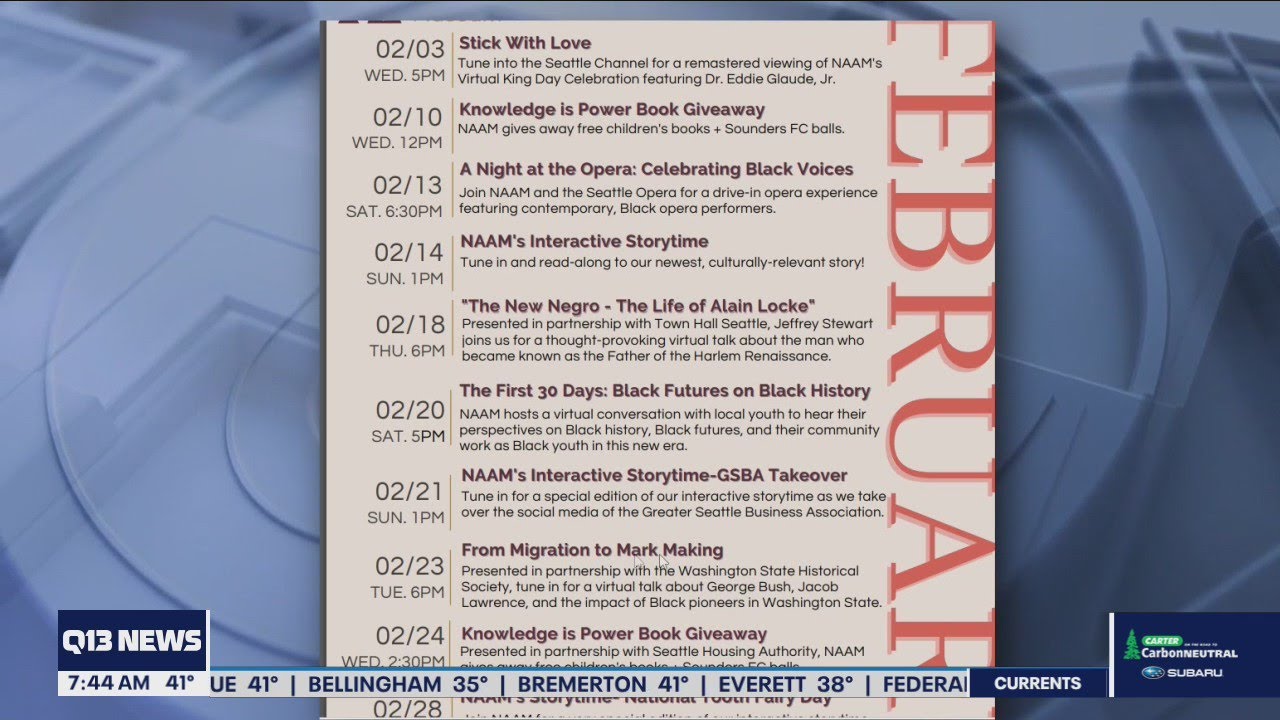 Virtual Black History Month events at the Northwest African American ...