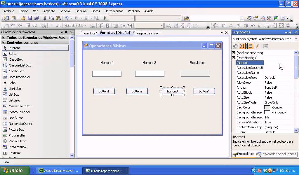 Suma, Resta, Multiplicación y División (Visual C# 2008) - YouTube