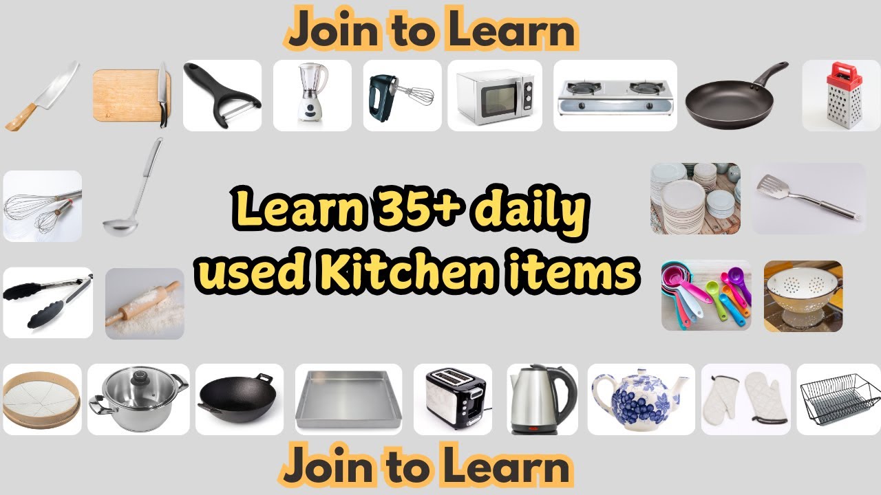 Learn Daily Used Kitchen Items#learning #kitchen #trending - YouTube