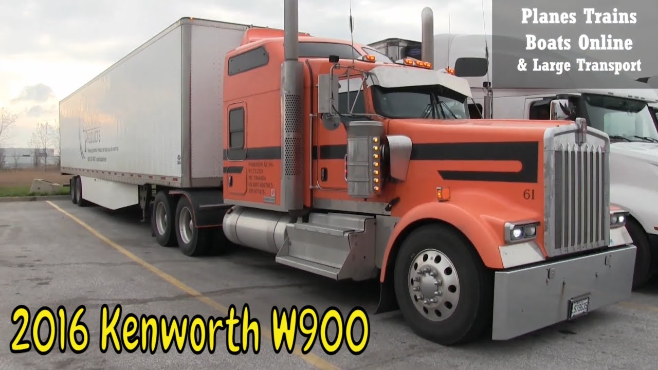 2016 Orange Kenworth W900 Truck At Sarnia Truck Stop - YouTube