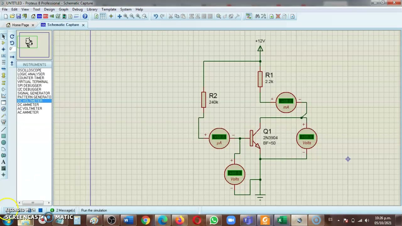 Cambio de Beta (Ganancia) del transistor en Proteus. - YouTube