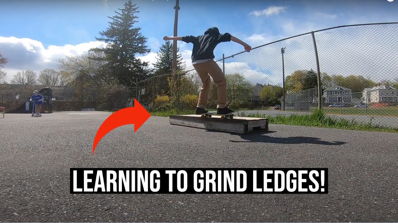 LEARNING TO GRIND LEDGES! (Clinton Skatepark) - YouTube