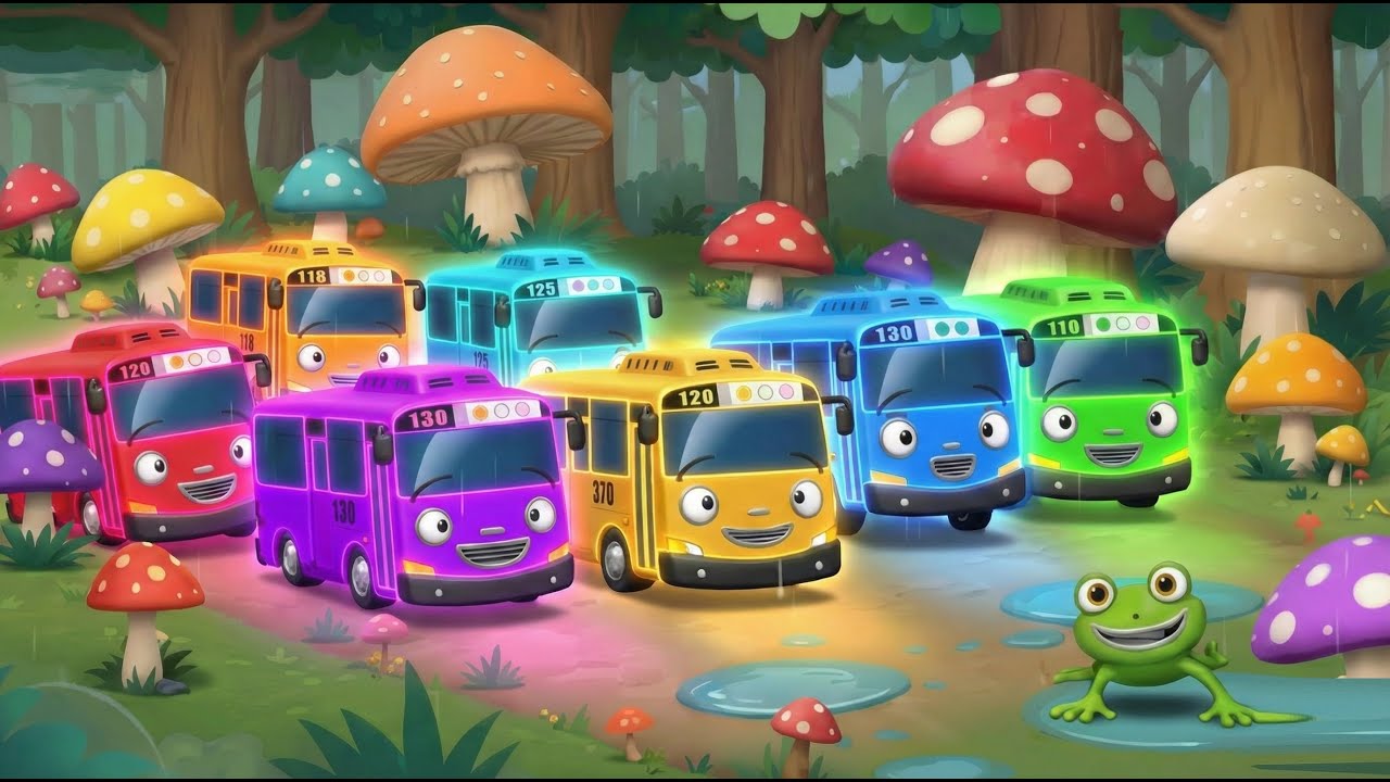 Ten Little Buses - From Wheels On The Bus | Nursery Rhymes for Baby fun ...