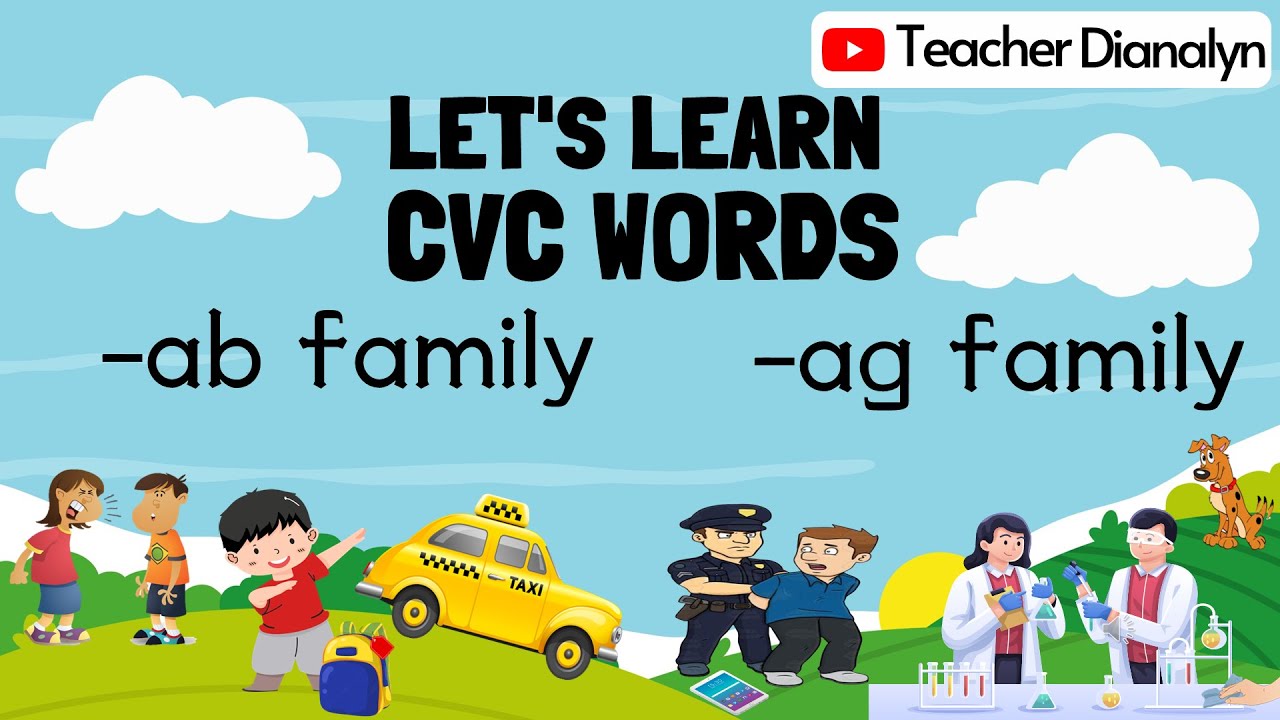 READING PHONICS | MEDIAL A | CVC WORDS | -AB FAMILY | -AG FAMILY ...