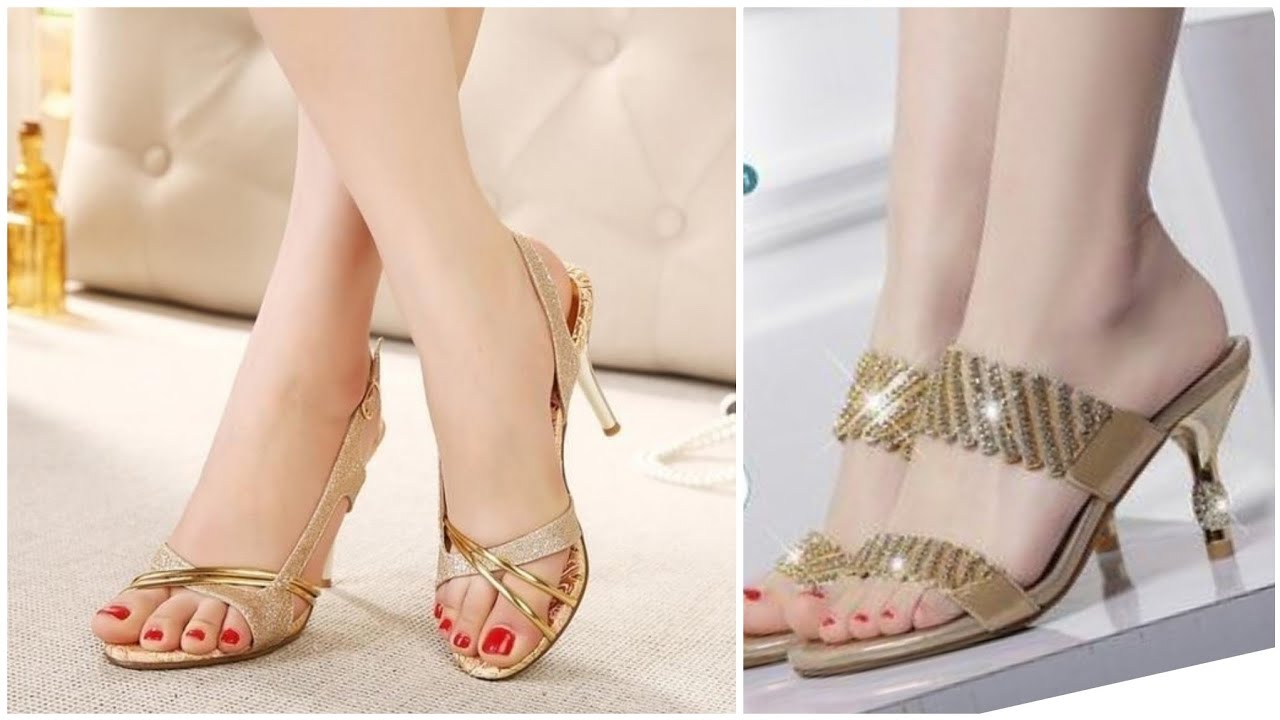 Latest 36 Gold Colour Branded Sandals Designs/Bridal FOOTWEAR - YouTube