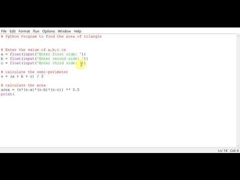 Python Program to find the area of triangle - YouTube