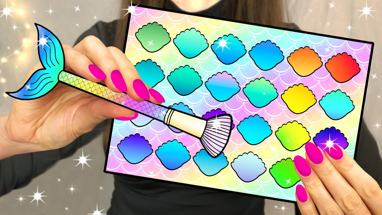 Mermaid ASMR doing your makeup with paper cosmetics. ASMR triggers for ...