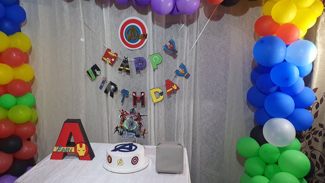How to decorate Avenger theme Cake table at home // Avengers theme # ...