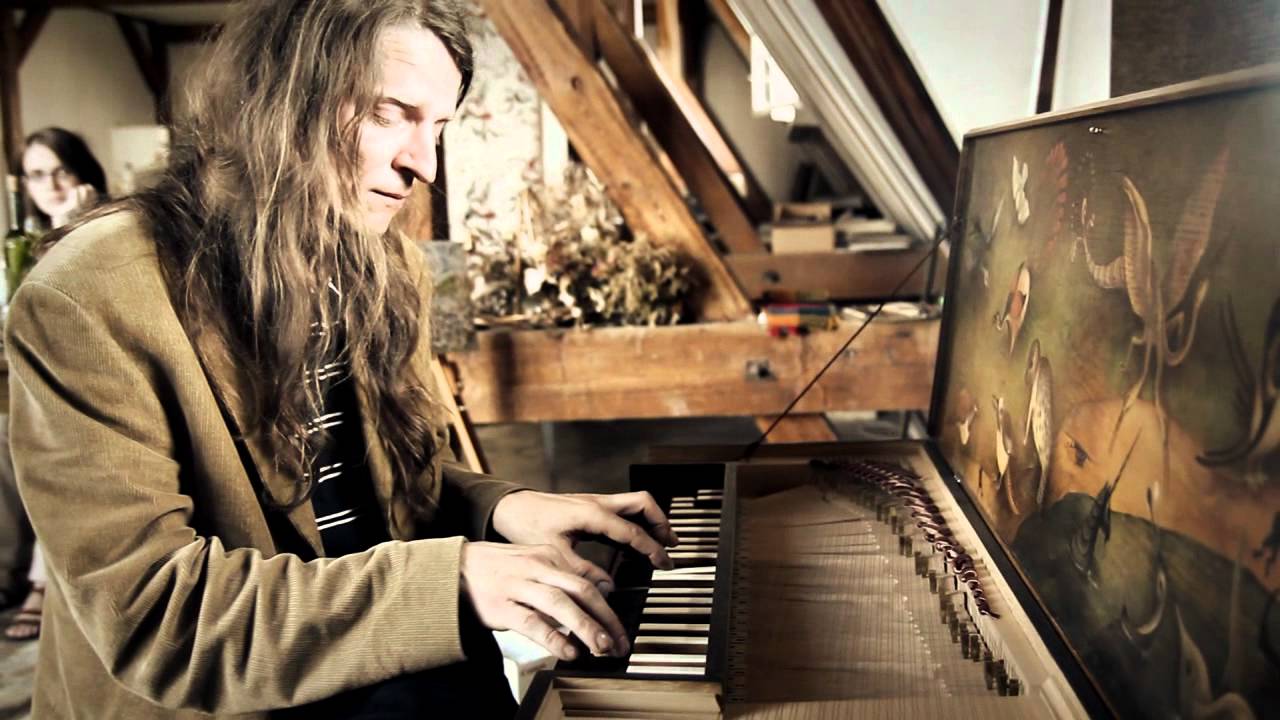 Playing on self made clavichord - YouTube