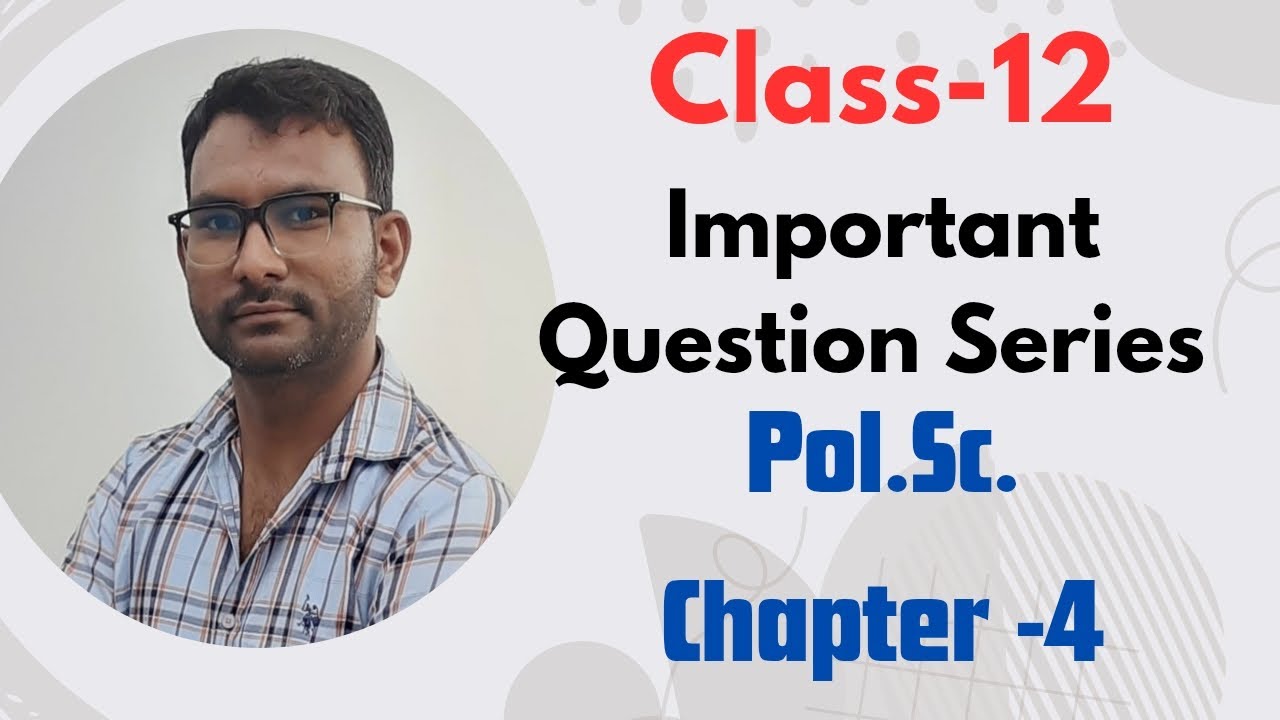 Class-12th -Pol.Sc.- Ch-4- Important Question series by Virender Singh ...