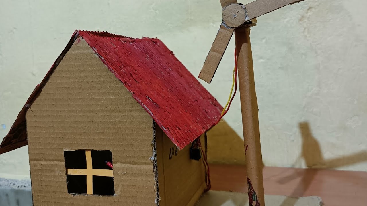 (Diy) How to working model of a wind turbine from cardboard |School ...