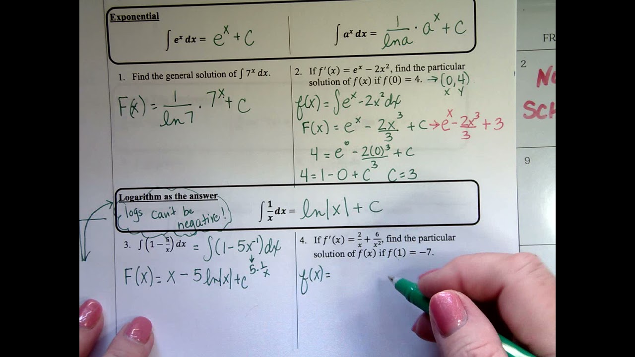 AP Calculus AB Section 6-8: Indefinite Integrals - YouTube