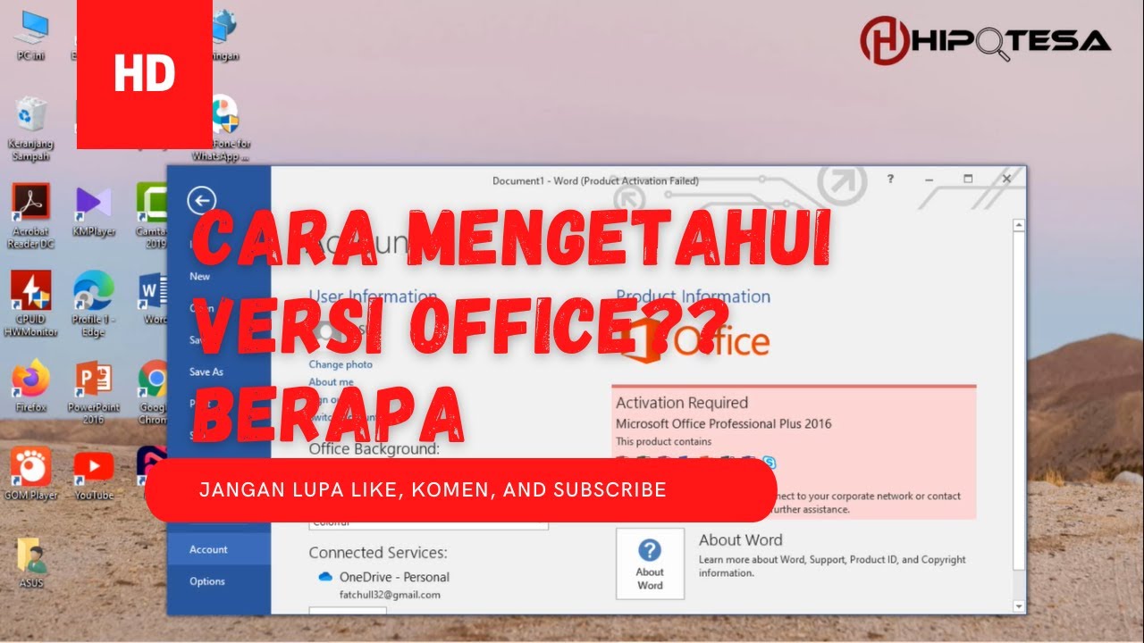 Cara Melihat Versi Office di Laptop - YouTube