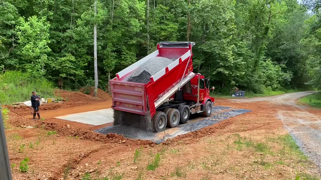 Completing the pad area and adding an additional bus parking spot - YouTube