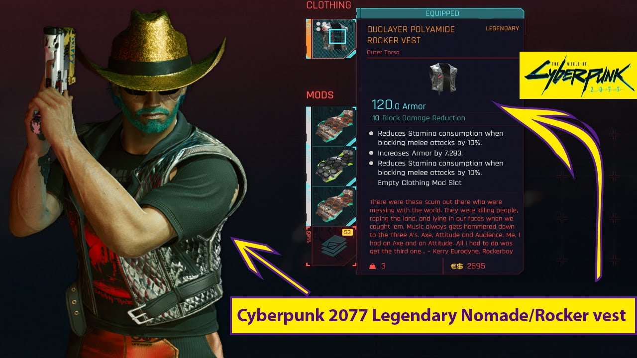 Cyberpunk 2077 legendary rocker vest/ Nomade look vest? - YouTube