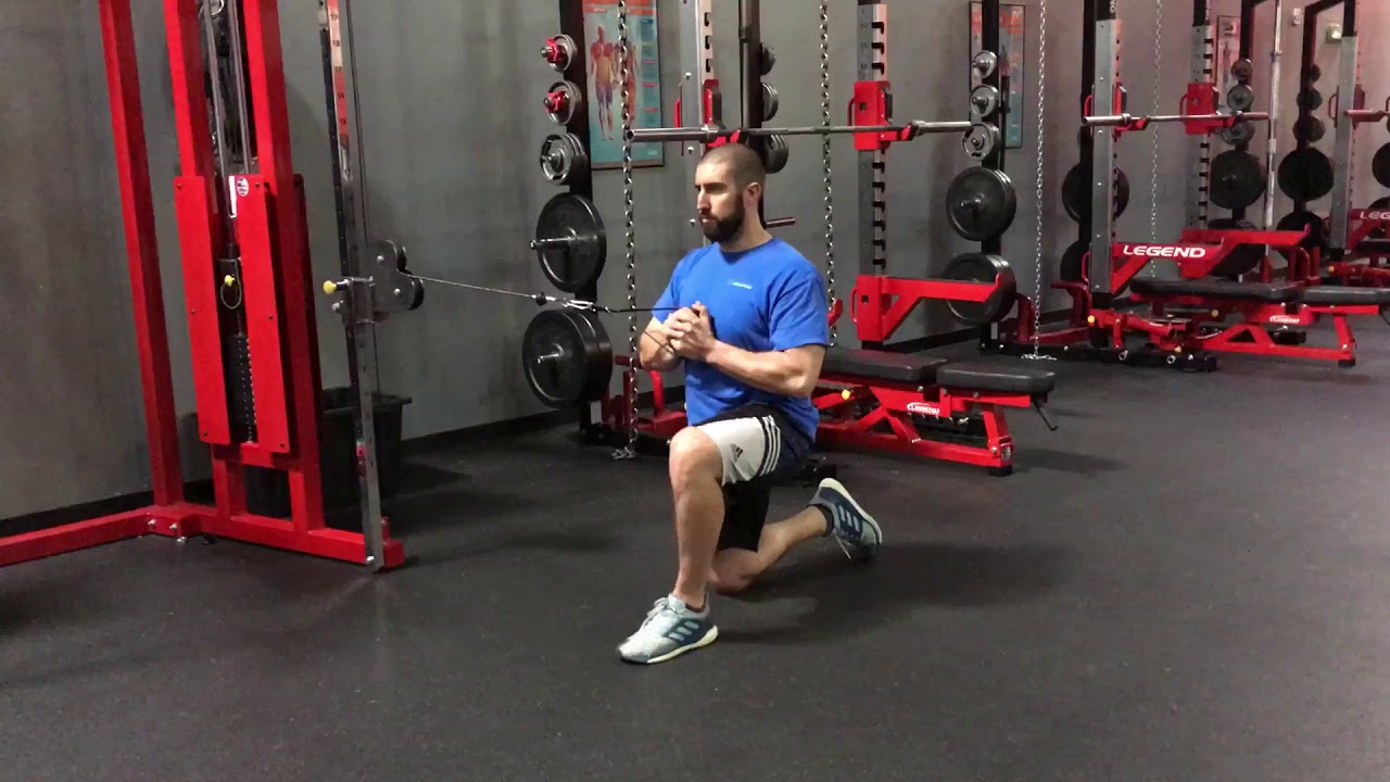 1/2 Kneeling Cable Pallof Press - YouTube