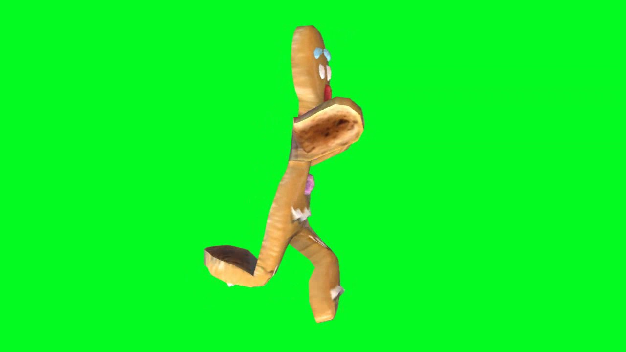 Gingerbread Man run animated left chroma - YouTube