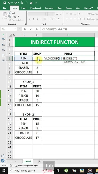 Unlock Excel's Power: The Ultimate Guide to Using the Indirect Function - YouTube