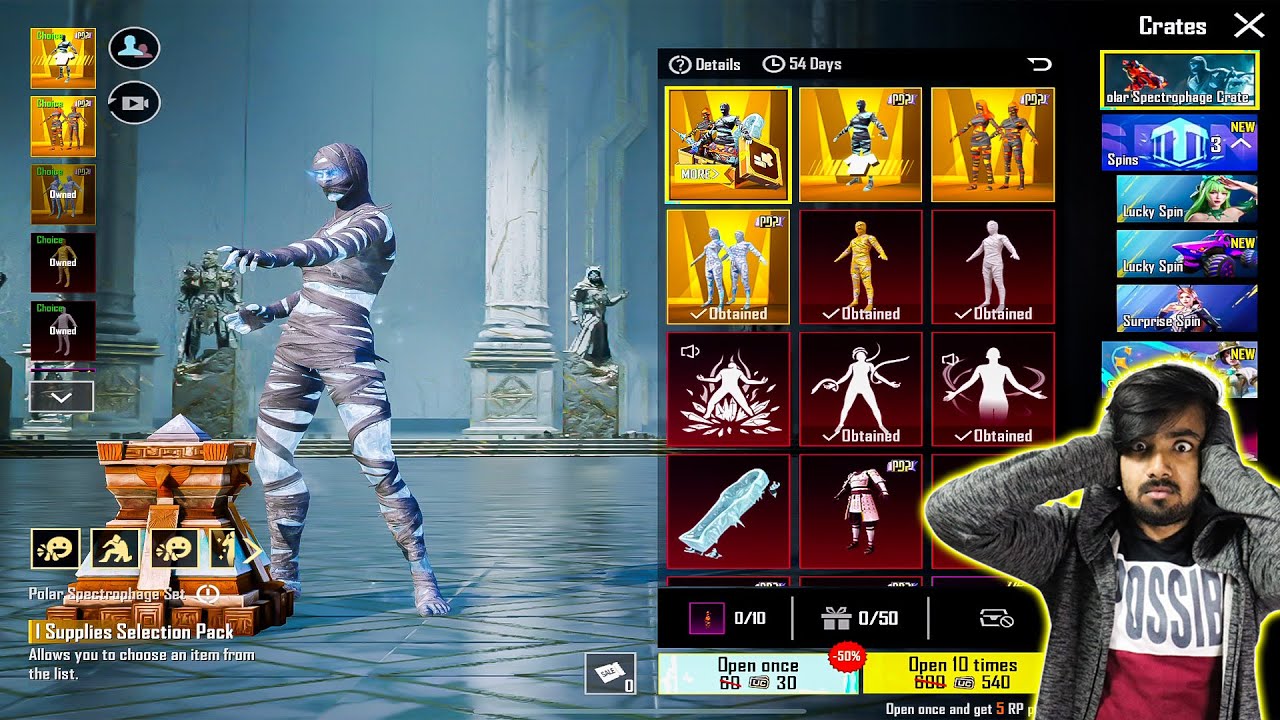 😱 OMG !! NEW ICE GLACIER MUMMY SUIT & FIRE UZI LEVEL 7 CRATE OPENING IN ...