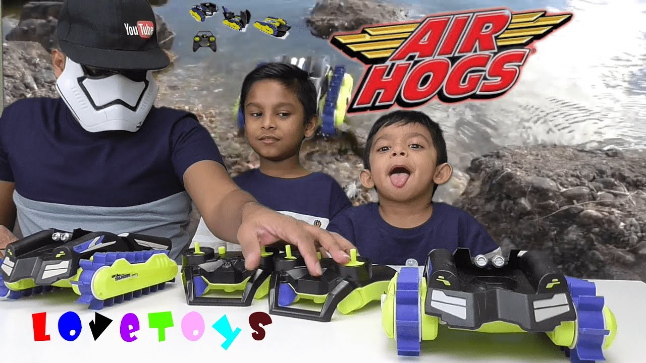 Air hogs thunder rc trax all terrain vehicle car, kids toy review video ...