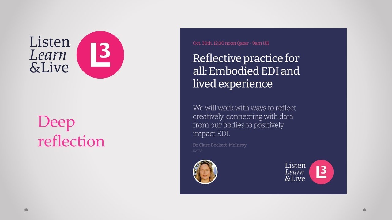 Reflective practice for all: Embodied EDI and lived experience - YouTube