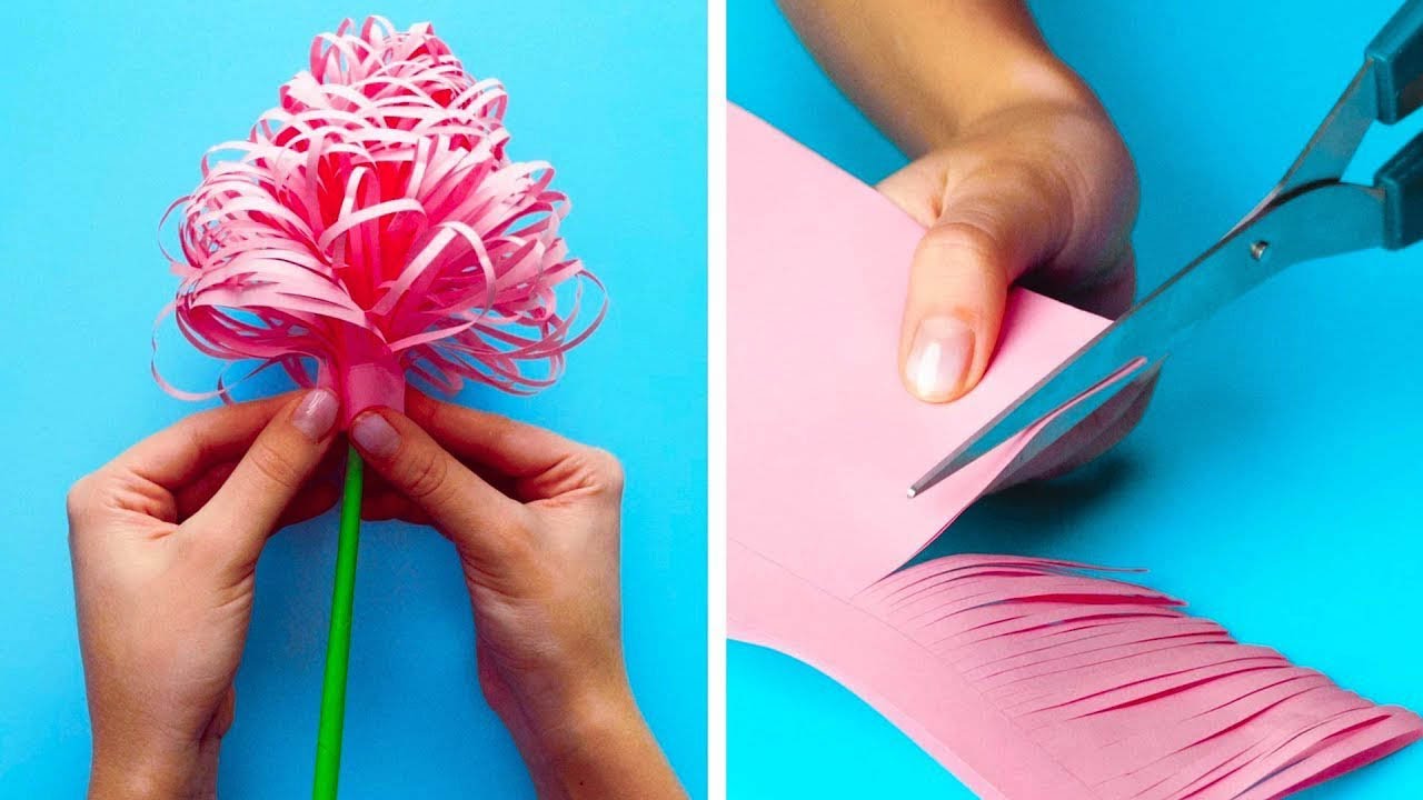 How To Make Fluffy Paper Flowers - Arslan Art - YouTube