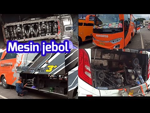 Bus handoyo turun mesin di terminal jatisrono wonogiri