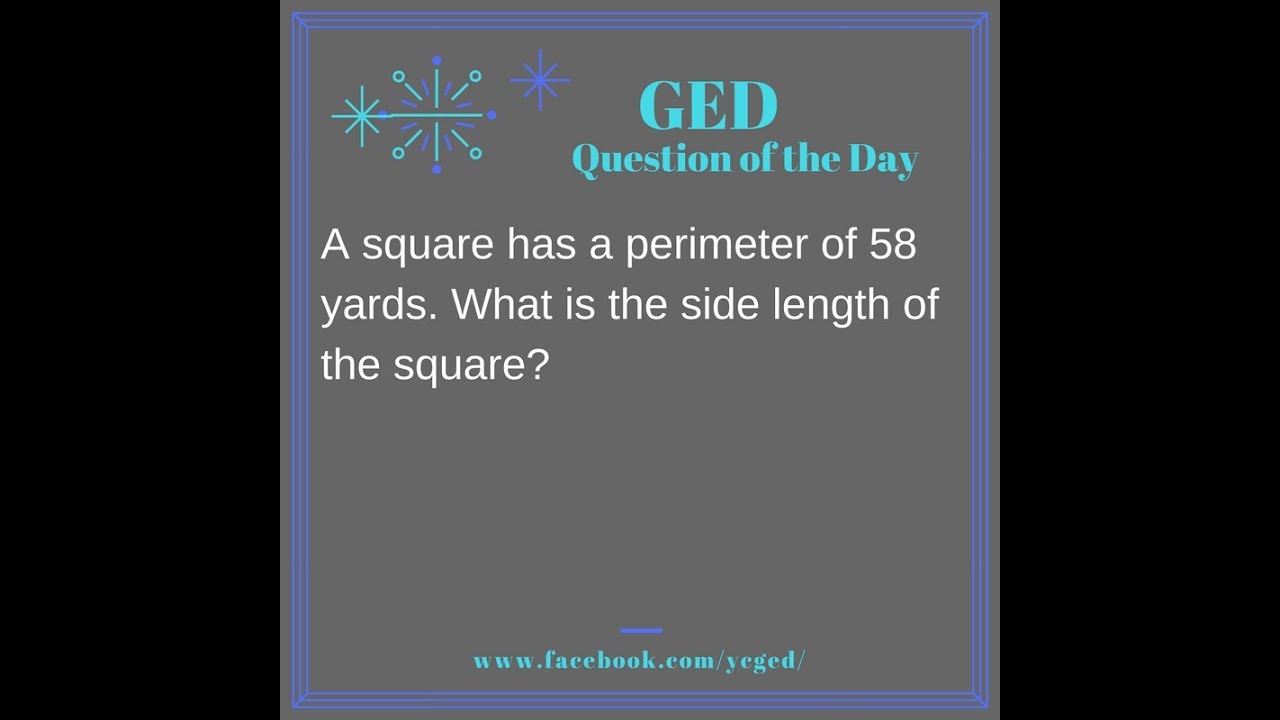 GED® Math Prep: Find Side Length Given Perimeter Using Arithmetic - YouTube
