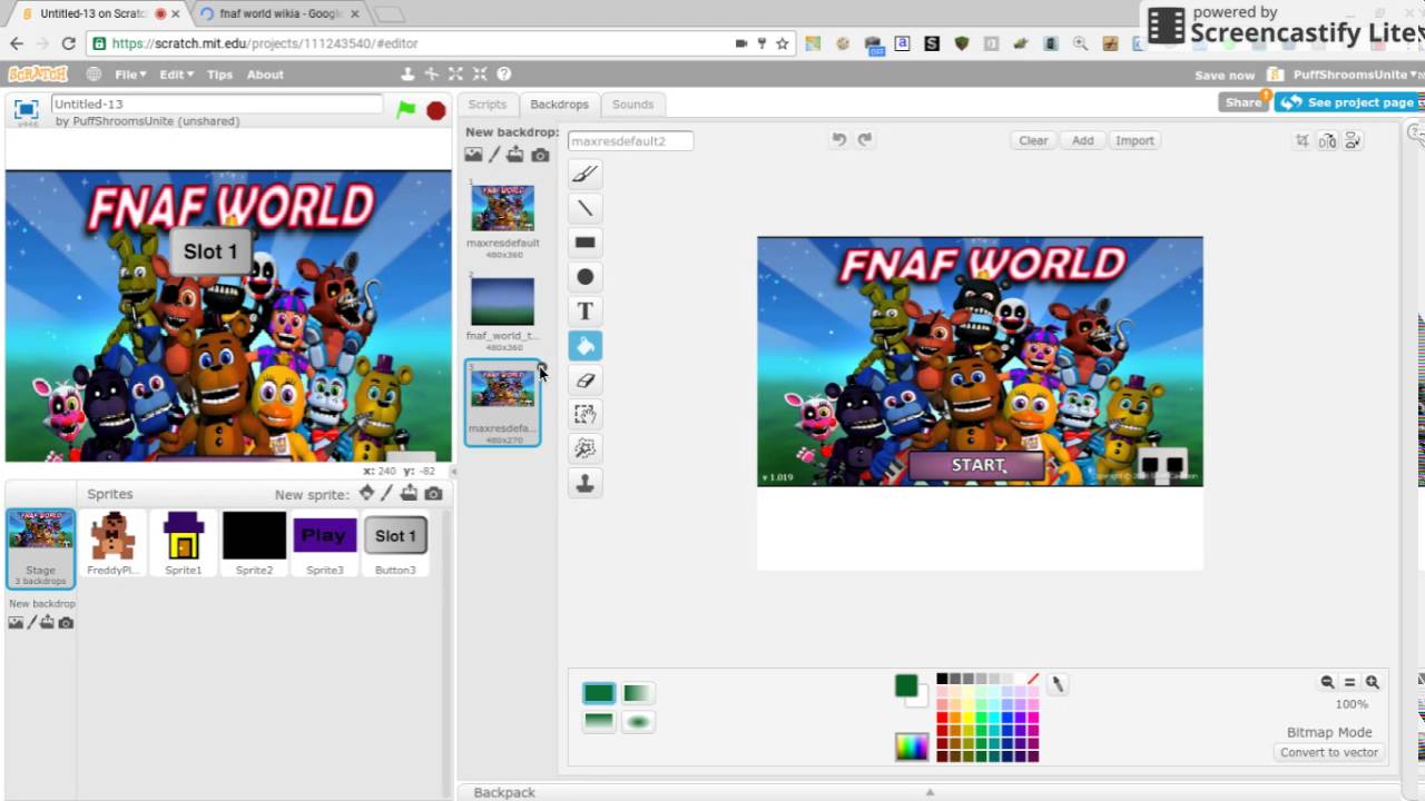 how to make fnaf world in scratch pt.3 - YouTube