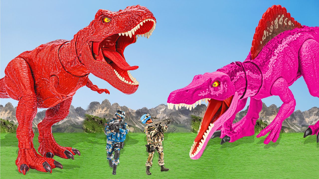 Giant Blue T-Rex to the Rescue! 🦖 Saves Jurassic Dinosaurs from Evil T ...