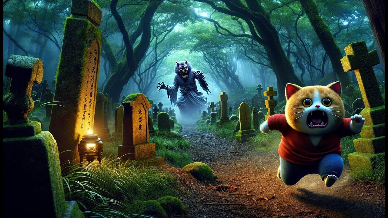 The cat encounters monsters in the forest #cat - YouTube