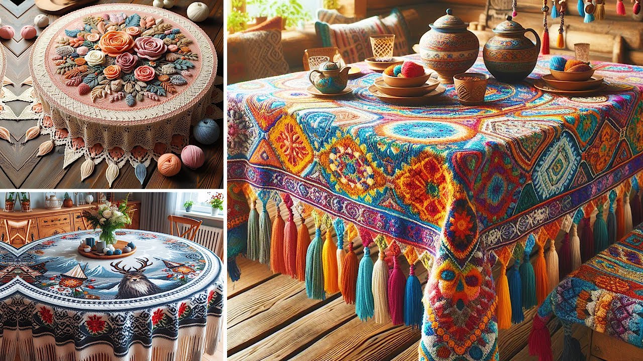 Nice Tablecloths Knitted With Wool | Share Ideas - YouTube