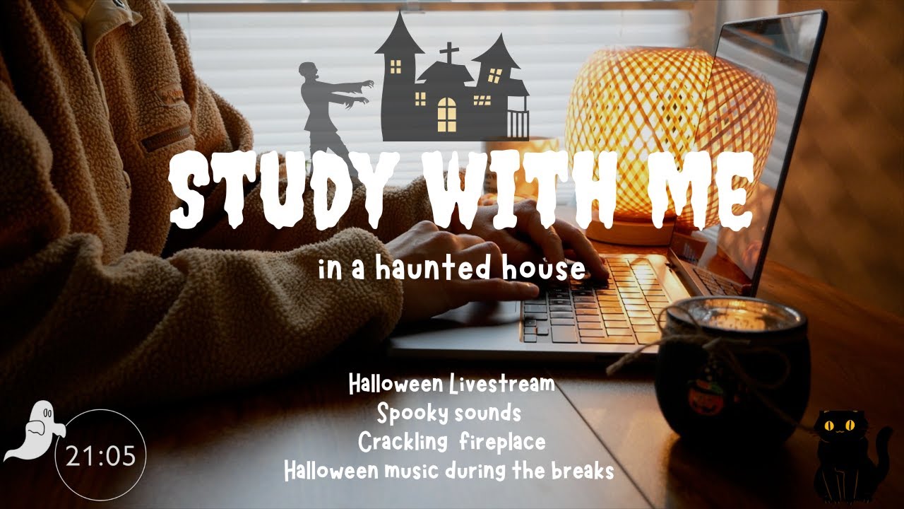 Study with me in a haunted house 🎃 Spooky Ambience for working and ...