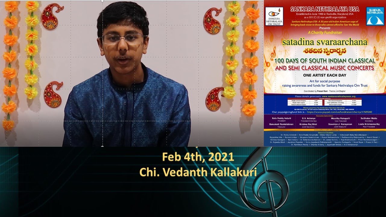 Satadina Svararchana - Day 53 - Vedanth Kallakuri - YouTube