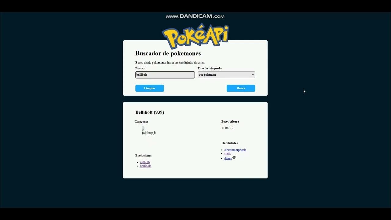 Parcial #2 buscador de pokemon utilizando pokeApi - YouTube