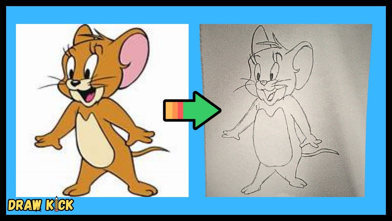 How to Draw JERRY the Cartoon character - Pencil Drawing - YouTube
