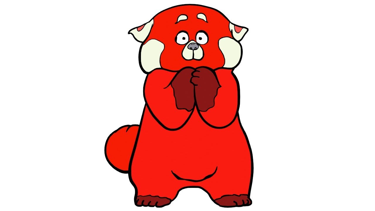 Turning Red (Panda) cartoon drawing for kids | Turning Red Panda | Draw ...