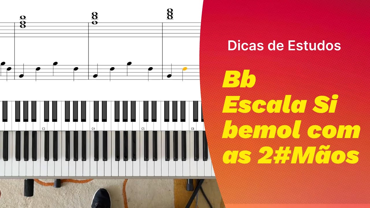 Bb maior – Escala com as duas mãos no piano - YouTube