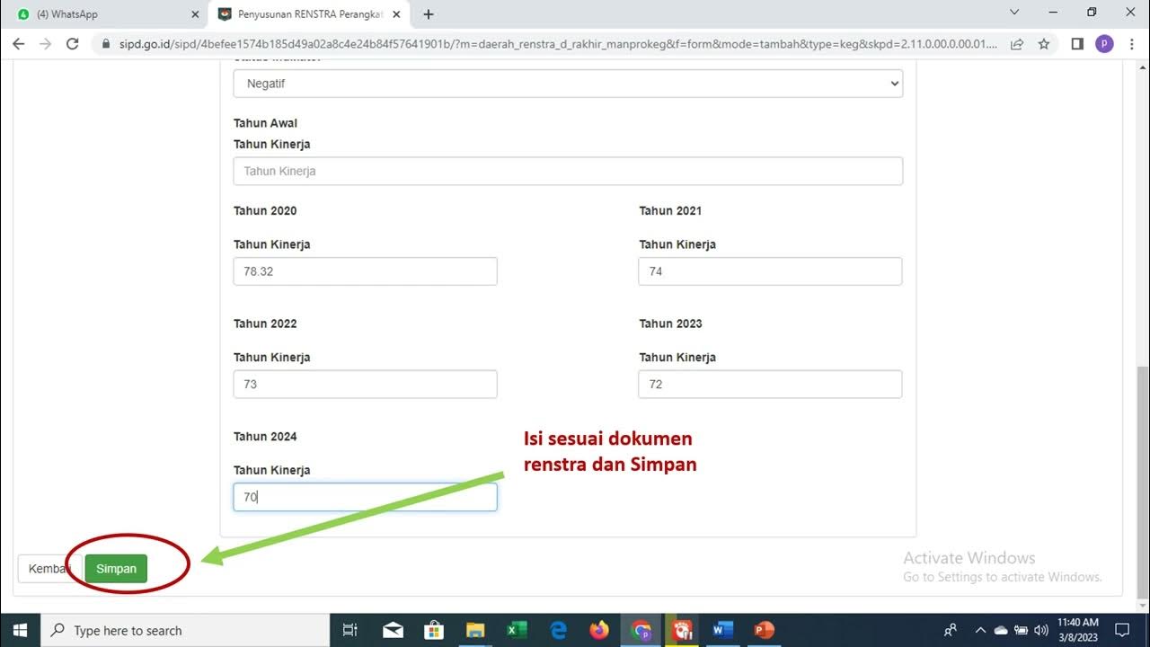 input Program hingga Sub kegiatan (renstra) di sipd.go.id - YouTube