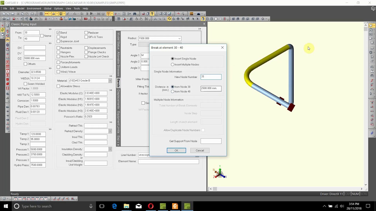 How To Insert Nodes to a Pipe Element - YouTube