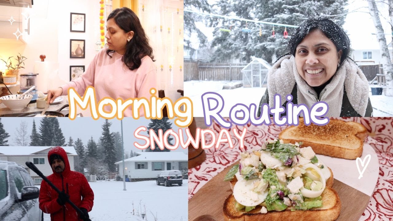Morning Routine - First Snow Day - Relaxed Cooking - YouTube