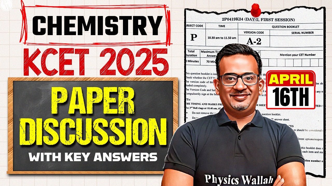 KCET 2025 Final Paper Discussion With Key Answers | Chemistry | Check ...