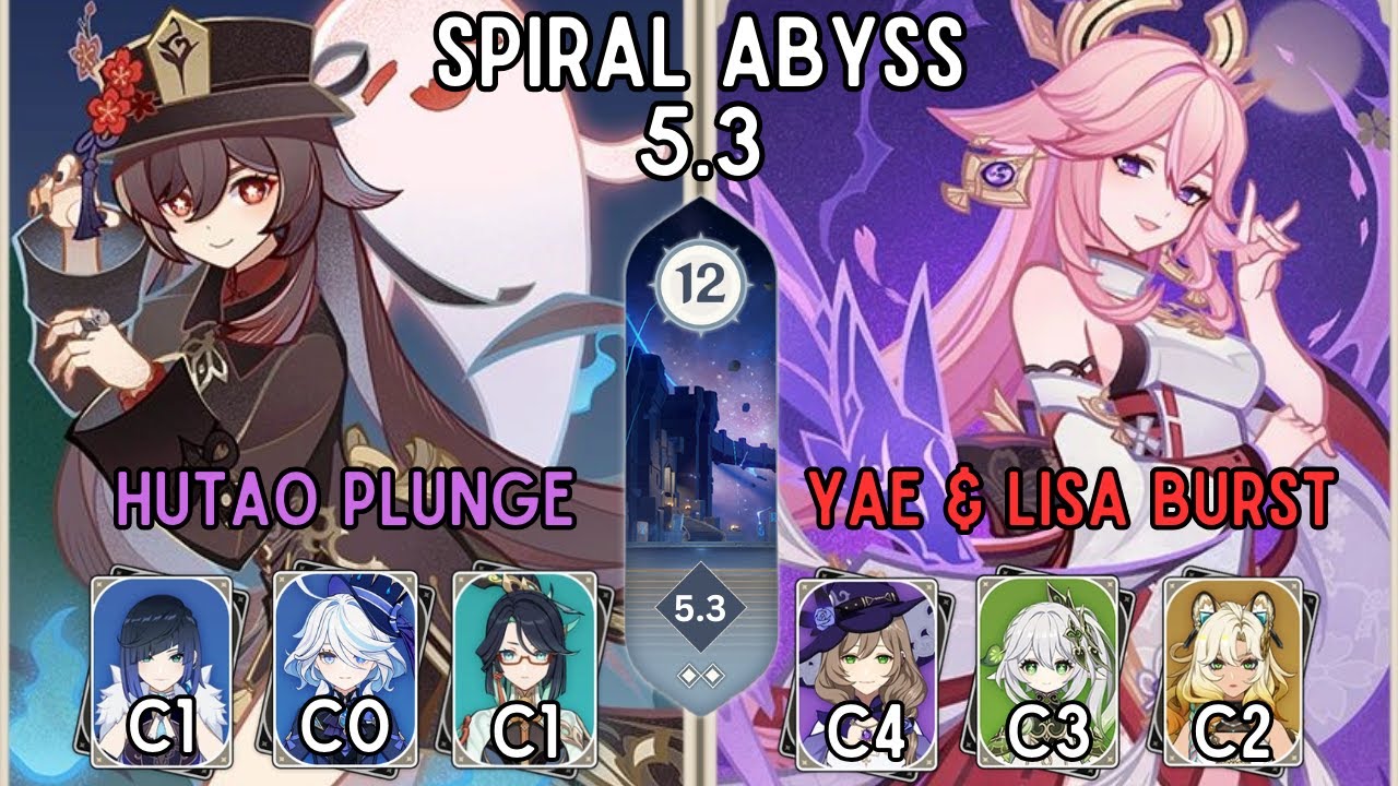 HuTao Plunge & YaeMiko Burst with C2 Xilonen | Spiral Abyss 5.3 ...