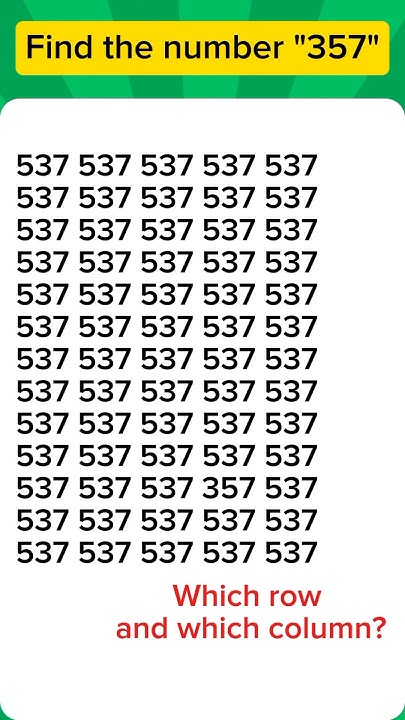 Find the number "357" . How long before you find it? #maths #number # ...