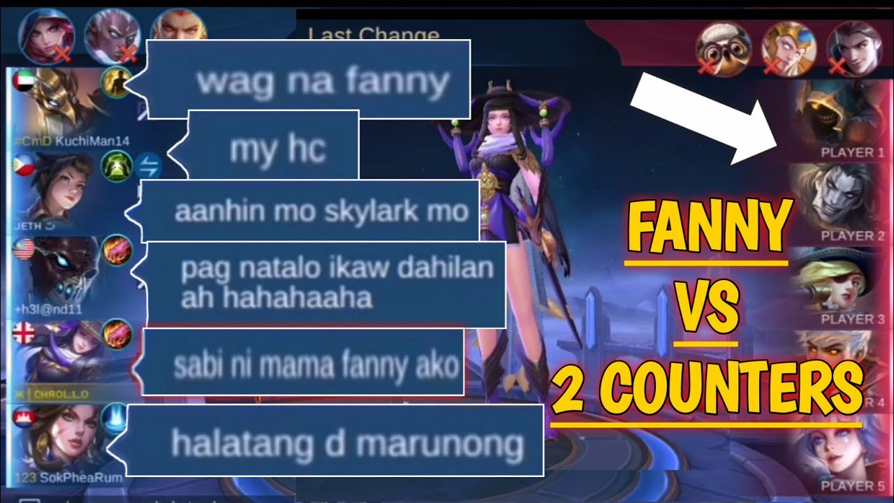 FANNY VS 2 COUNTERS IN RANK | They Tried To Counter Me | MLBB - YouTube